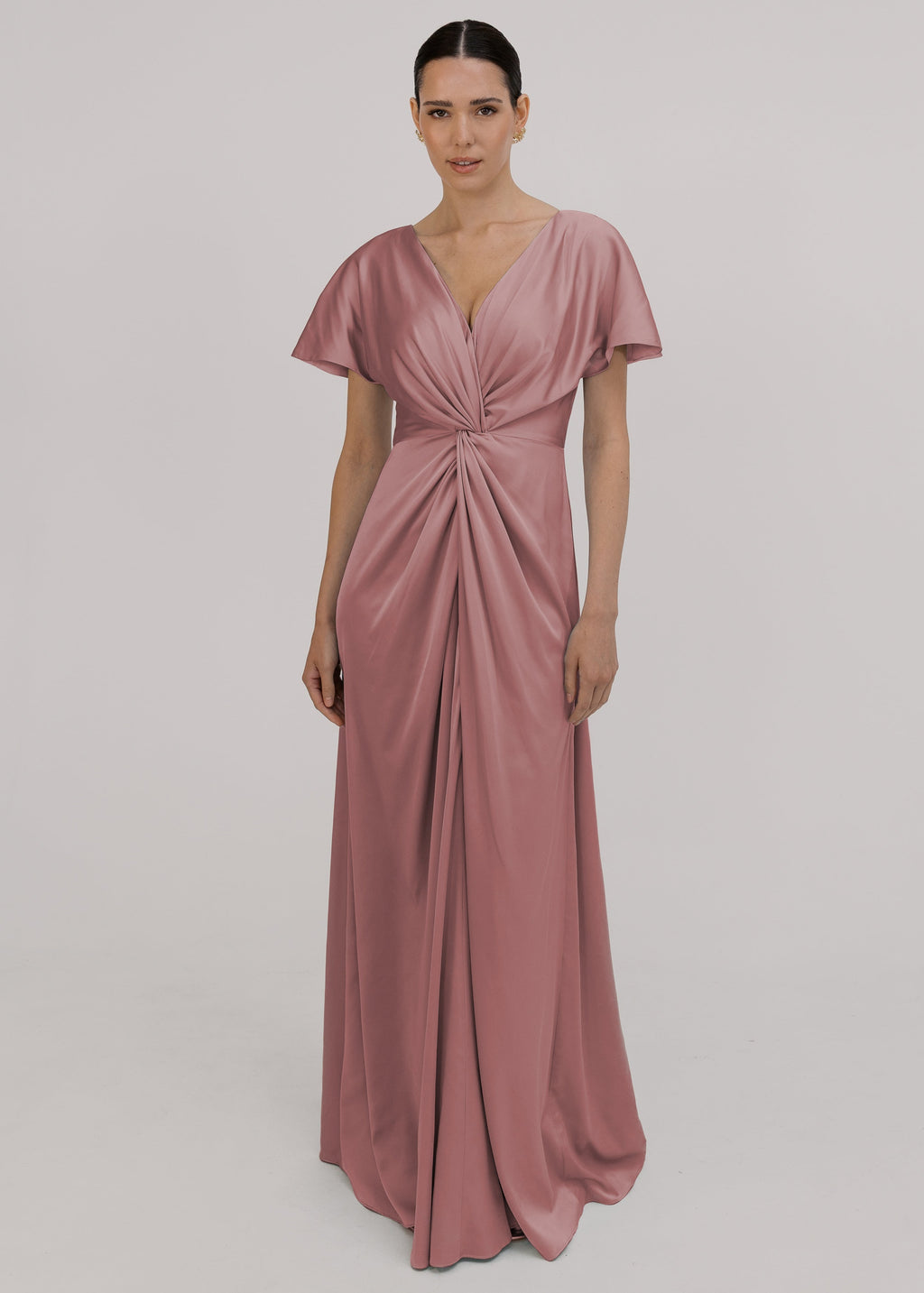 TH&TH Camilla Bridesmaid Dress in Rose Pink Satin – TH and TH