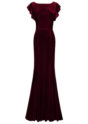 TH&TH Cecelia Velvet Bridesmaid Dress In Merlot – TH and TH